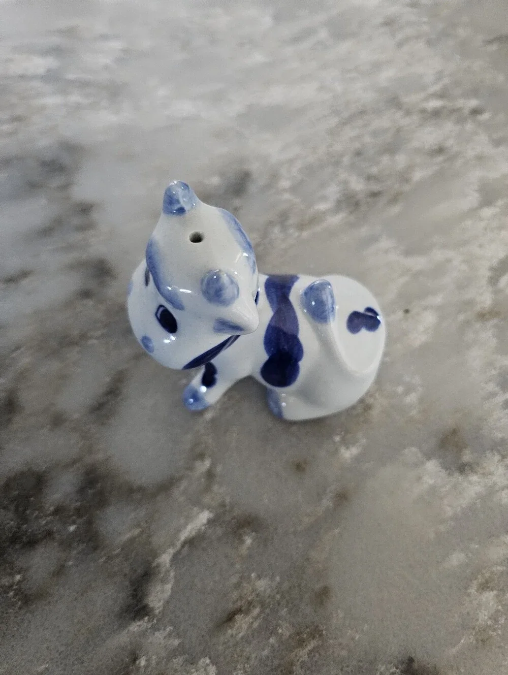 cow salt | Dining | Hand Painted Blue White Spotted Cow Salt Pepper ...